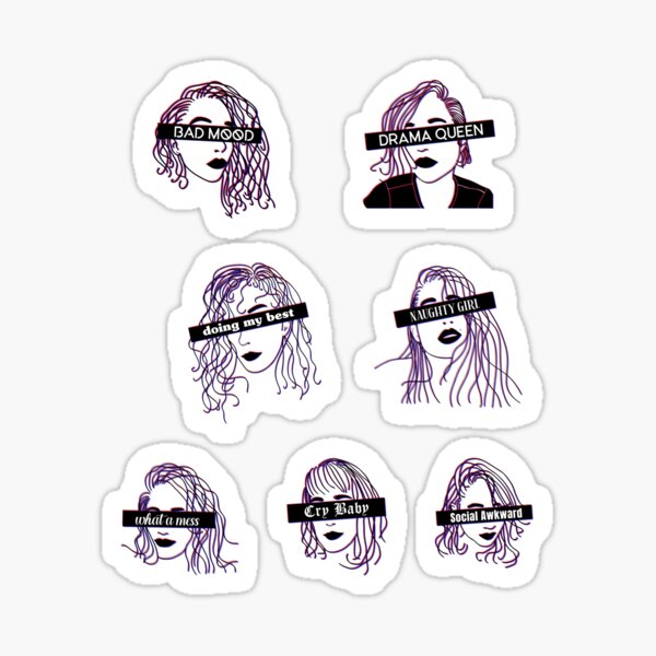 "Censored Eyes | Glitch Line Girls" Sticker for Sale by Edgy--Girl ...