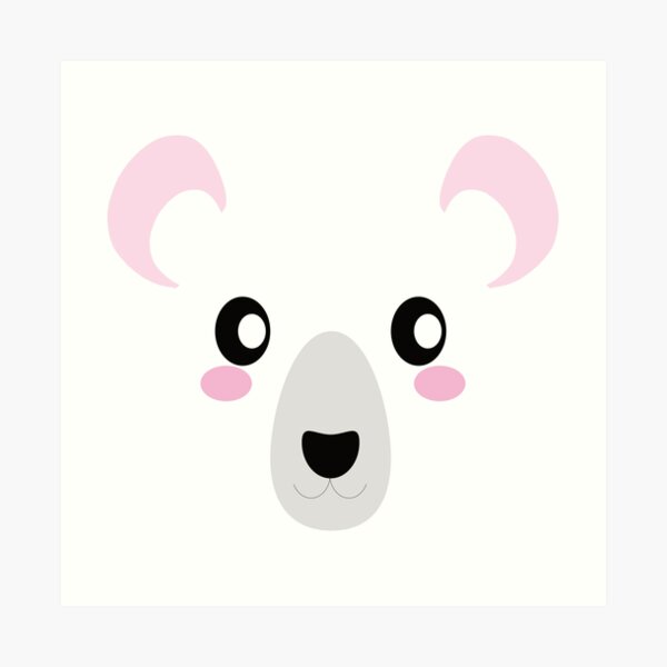 "Cute Kawaii Polar Ice Bear Face" Art Print for Sale by TeesMii | Redbubble