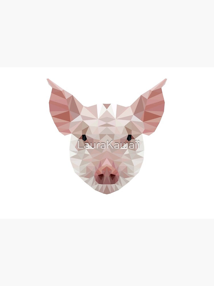 "GEOMETRIC LOWPOLY PIG" Photographic Print by LauraKawaii | Redbubble