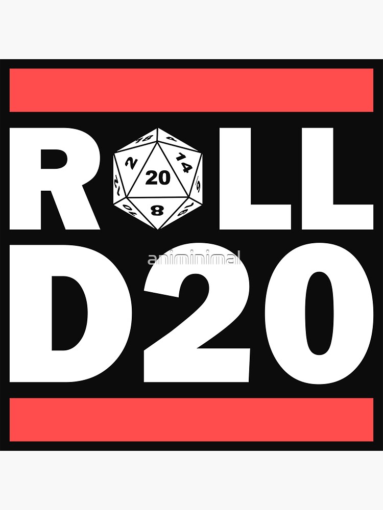 "Roll D20 5" Sticker by animinimal | Redbubble