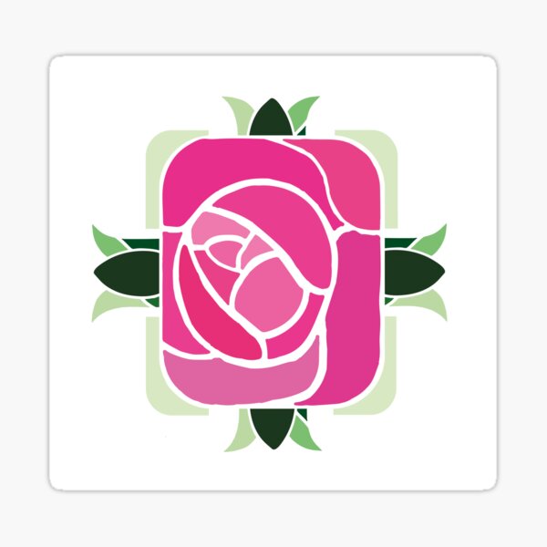 "Charles Rennie Mackintosh Style Rose" Sticker for Sale by Collugraphic ...