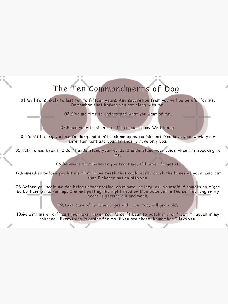 "The Ten Commandments of Dog Ownership" Poster by kaedeyk | Redbubble