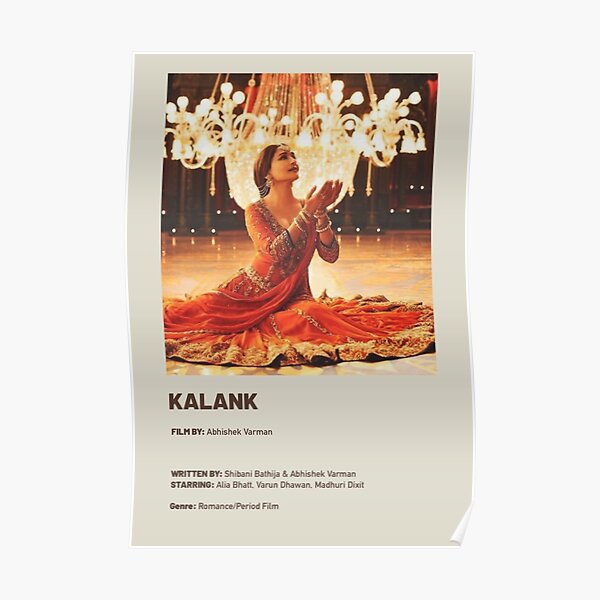 "Kalank - minimalist movie poster " Poster for Sale by BollywoodAI ...
