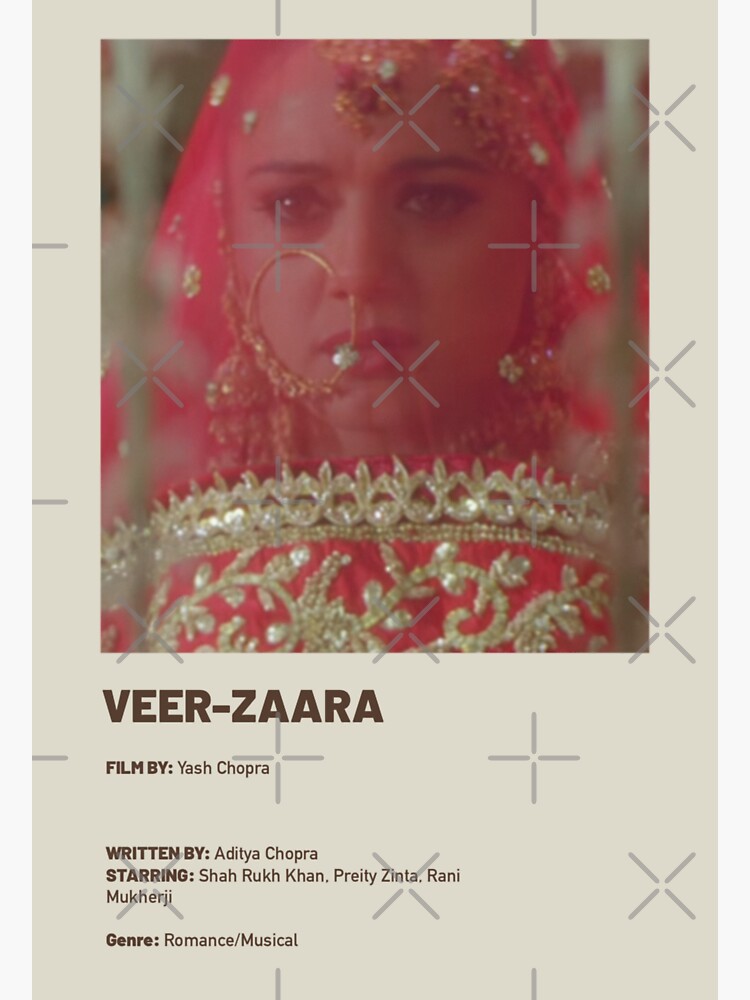 "Veer-Zaara - minimalist movie poster " Sticker for Sale by BollywoodAI ...
