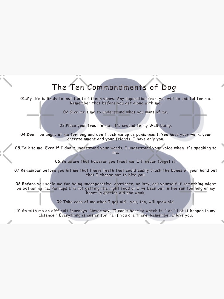 "The Ten Commandments of Dog Ownership - blue" Poster for Sale by ...