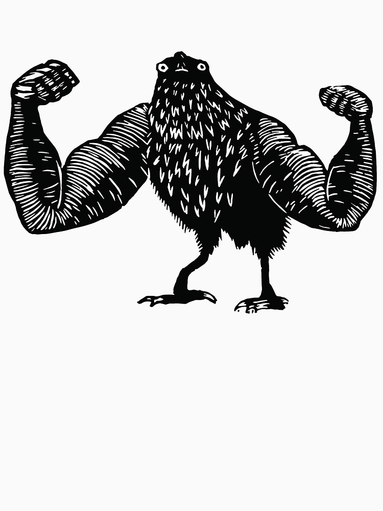 "Muscle Bird" T-shirt by quitteesingme | Redbubble | bird t-shirts ...