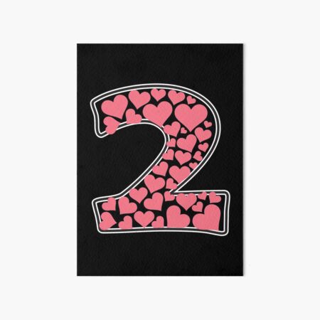 "Number 2 filled with pink hearts" Art Board Print by brynscully ...