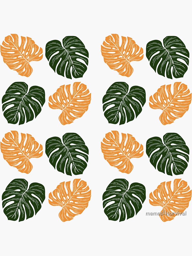"Monstera Pop Print" Sticker by memes4survival | Redbubble