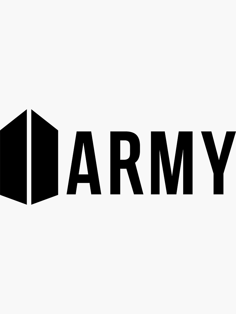 "BTS Army Logo V5 (Black)" Sticker by Anime-K | Redbubble