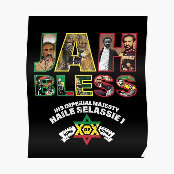 "Jah Bless Haile Selassie I" Poster for Sale by RastaMerch | Redbubble