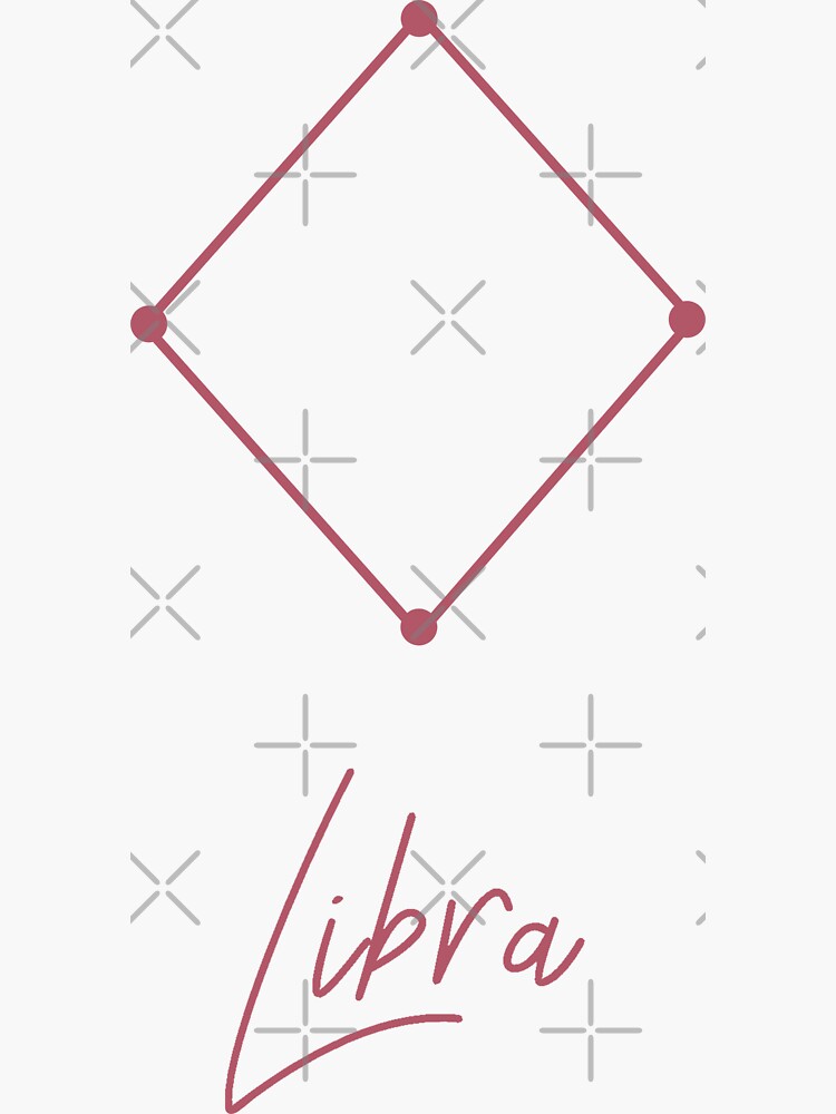 "Libra Zodiac sign in Pink" Sticker for Sale by tinyteacups | Redbubble