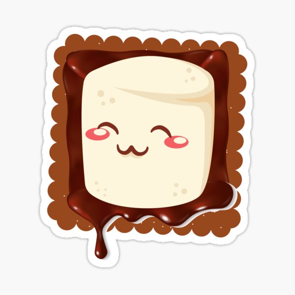"Cute Kawaii Open S'more" Sticker for Sale by OnyxTurtle | Redbubble