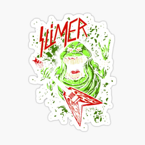 "SLIMER THRASHIN& MAD" Sticker by VeroniquePlazy | Redbubble