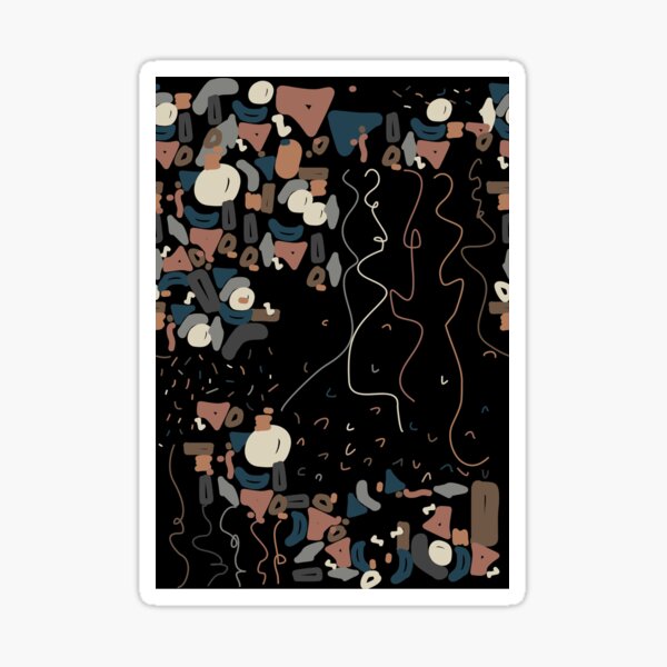 "abstract hand draw black" Sticker by alviaagnes | Redbubble