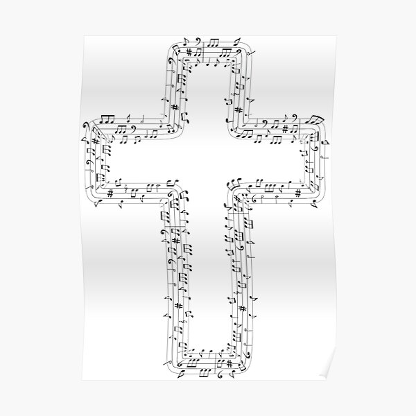 "Music Notes Shaped In Cross Symbol" Poster for Sale by iTrending ...