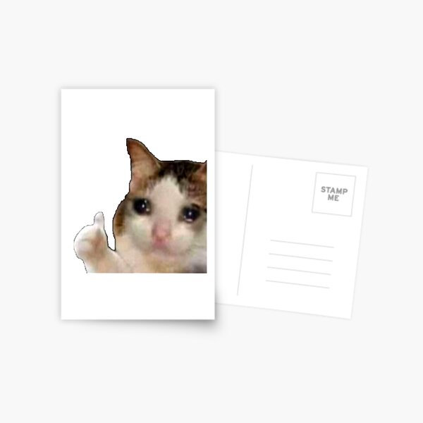 "Sad cat meme" Postcard for Sale by Shrewd Mood | Redbubble