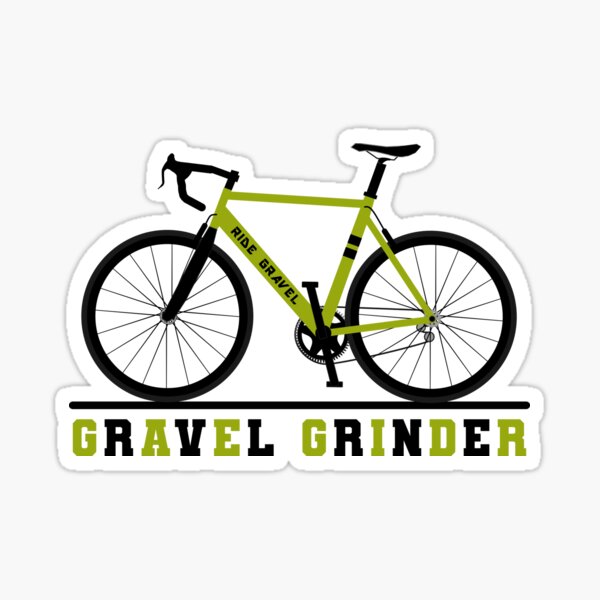 "Gravel Grinder - Green Black Road Bike Ride Gravel" Sticker for Sale ...