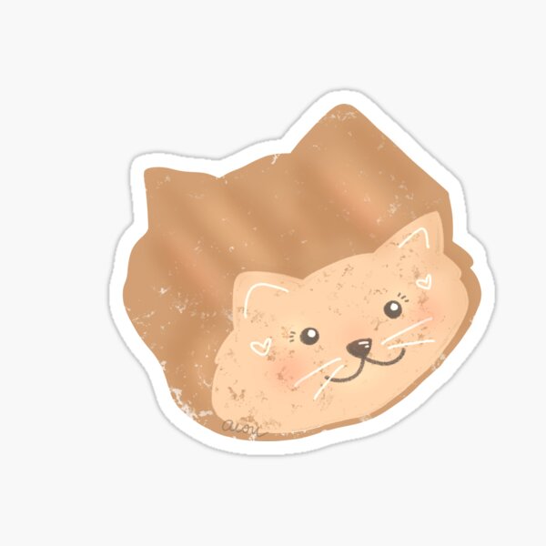 "Souffle Cat Shaped Bread" Sticker by aaalou | Redbubble