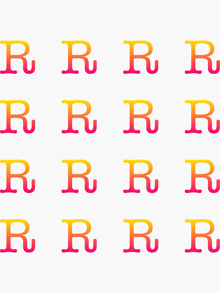 "Red Orange Yellow Letter R Set" Sticker by TheMonogramShop | Redbubble