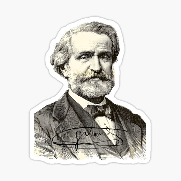 "Opera Composer Giuseppe Verdi with Signature " Sticker for Sale by ...