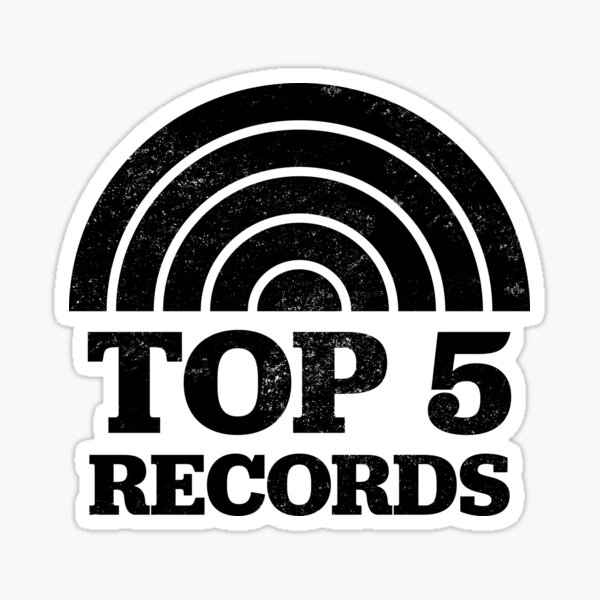 "Top 5 Records - High Fidelity" Sticker by 90s-Mall | Redbubble