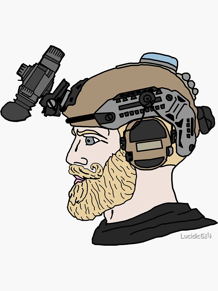"Tactical Chad" Sticker by Lucidic614 | Redbubble