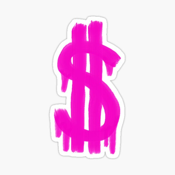 "neon pink dollar sign" Sticker for Sale by ethelabel | Redbubble