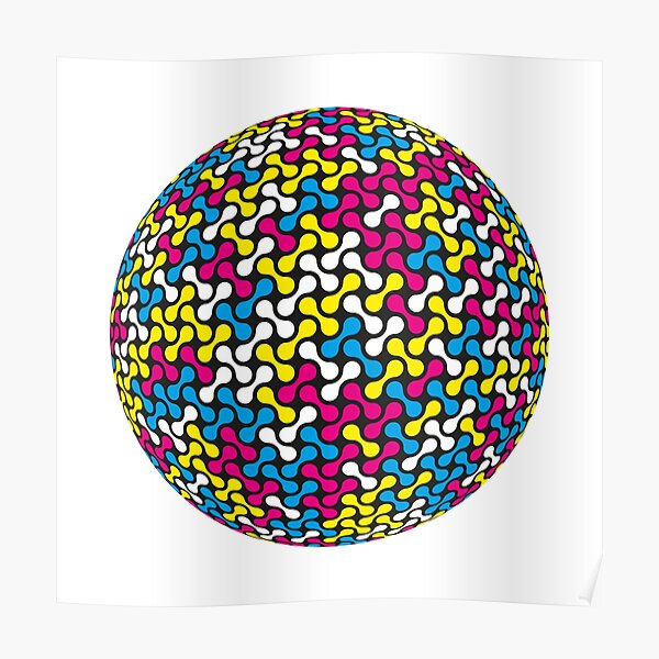 "Metaballs Pattern Sphere (CMYK Colour)" Poster for Sale by johnuttley ...