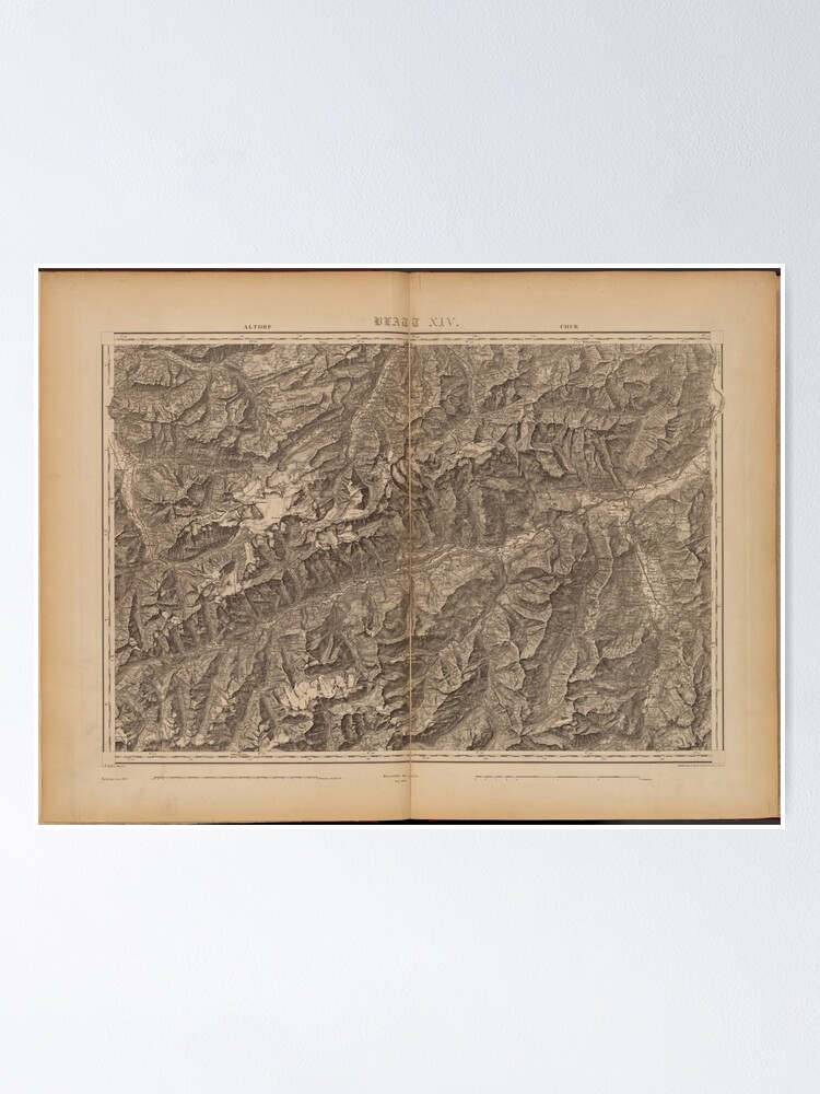 Póster «Mapa de Chur / Altdorf de 1879» de ProudSwiss | Redbubble