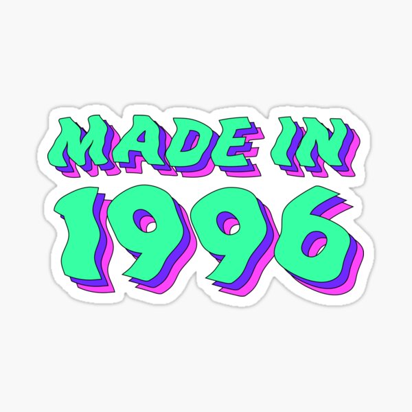 "Made in 1996 stickers, Made In The 90s, car stickers, bumper stickers ...