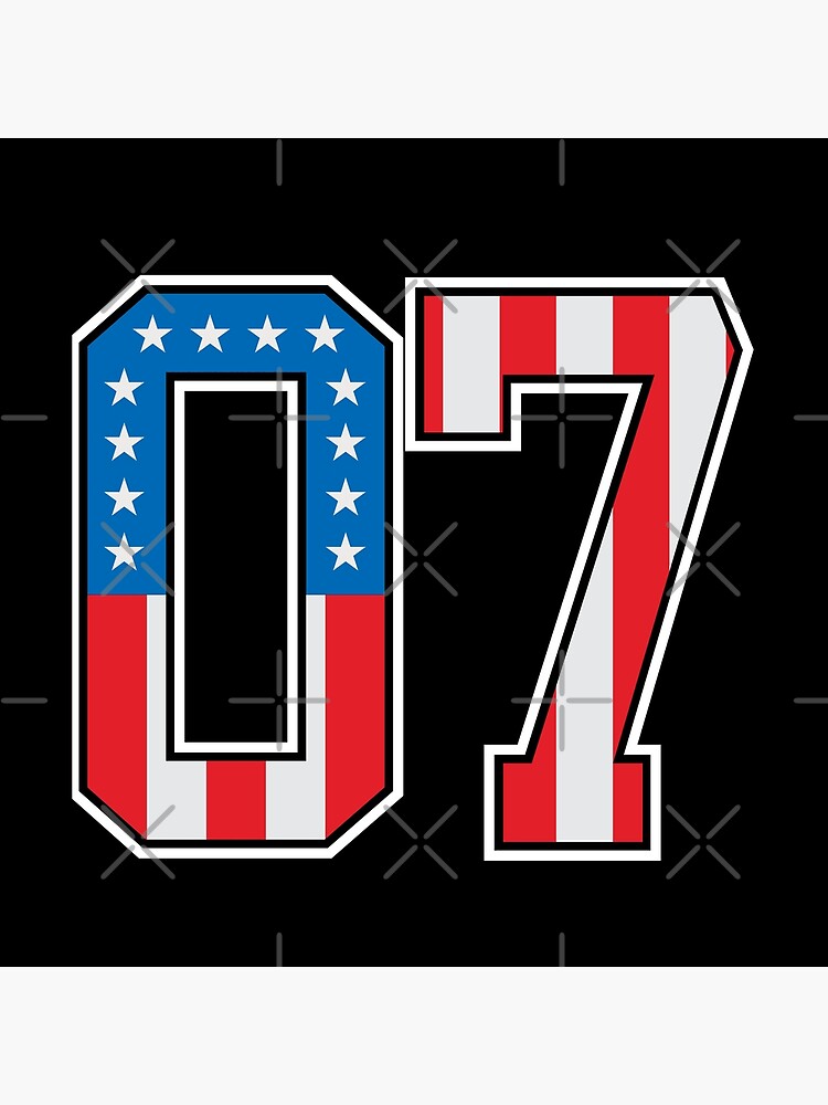 "Lucky Number 7 American Classy Numbers seven United States Flag ...