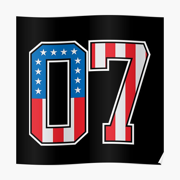 "Lucky Number 7 American Classy Numbers seven United States Flag ...