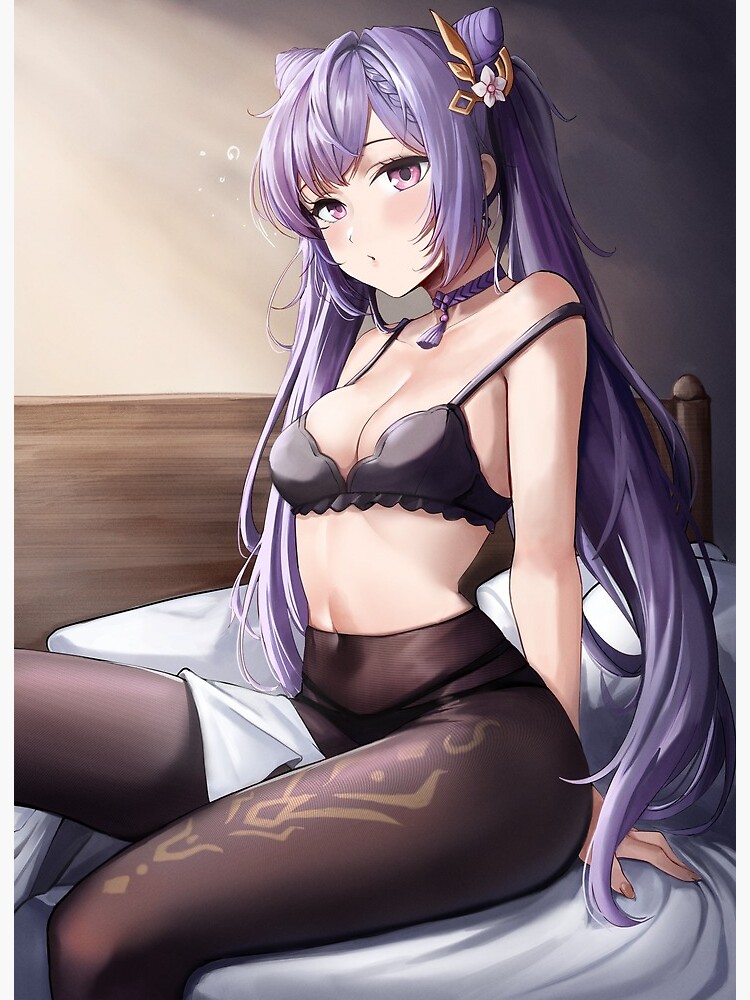 Lámina Rígidaundefined Con La Obra Keqing Sexy De Genshin Impact De Gibbins Redbubble
