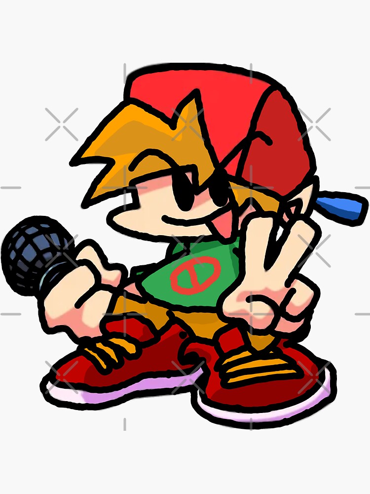 "Recolored Boyfriend (Pico) (Friday Night Funkin Fan Art)" Sticker by ...