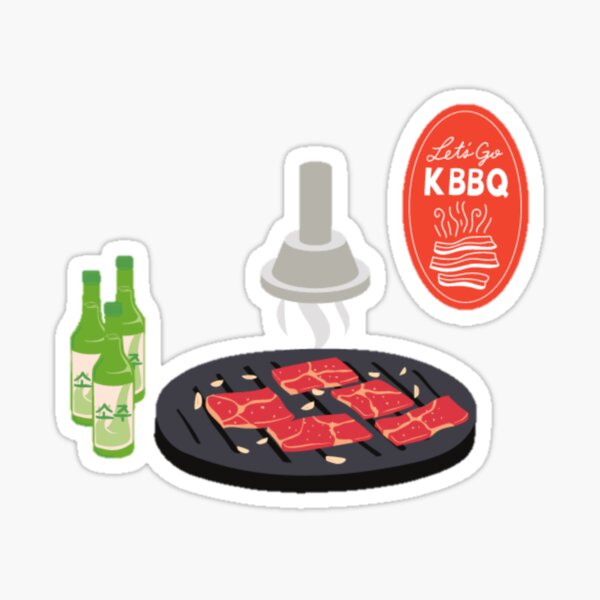 "Kbbq and Soju " Sticker for Sale by gleamingdaisy | Redbubble