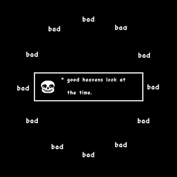 "BAD TIME Clock - Inspired by Sans from Undertale" Clock for Sale by ...