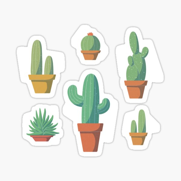 "Simple Cacti" Sticker for Sale by oscardarla | Redbubble