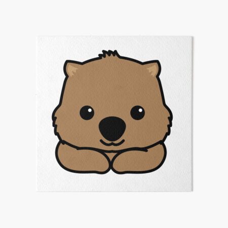 "Cute baby wombat smiling drawing" Art Board Print for Sale by ...