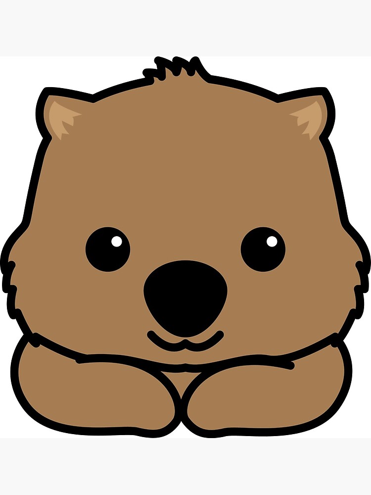 "Cute baby wombat smiling drawing" Canvas Print for Sale by ...