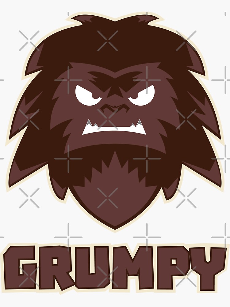 "Grumpy Squatch" Sticker for Sale by happysquatch | Redbubble