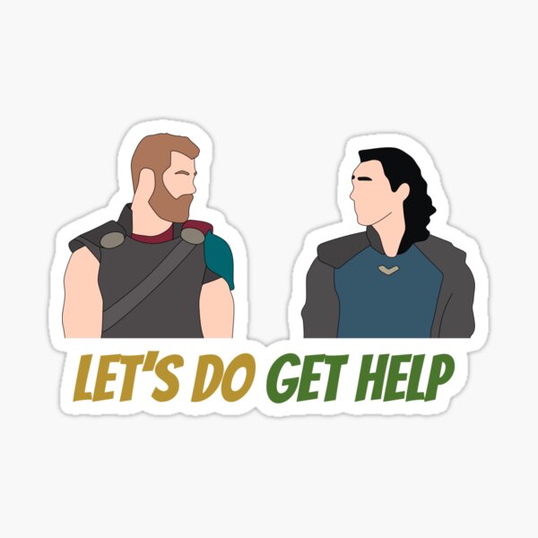 "Let's do get help" Sticker for Sale by art368 | Redbubble