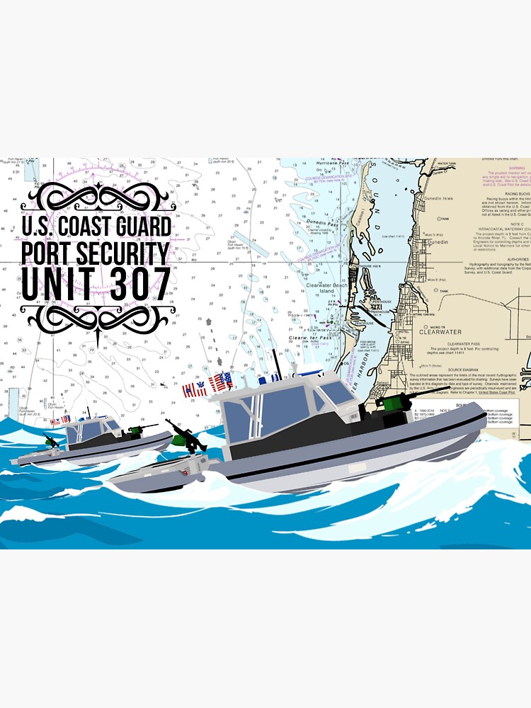 "Chart Art - Coast Guard Port Security Unit PSU 307" Sticker for Sale ...