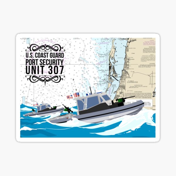 "Chart Art - Coast Guard Port Security Unit PSU 307" Sticker for Sale ...