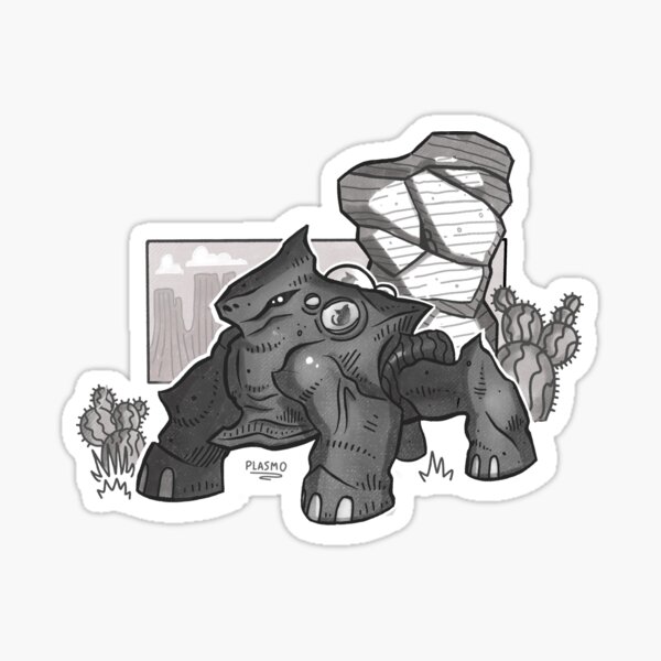 "Rock Creature Black and White Illustration" Sticker for Sale by ...
