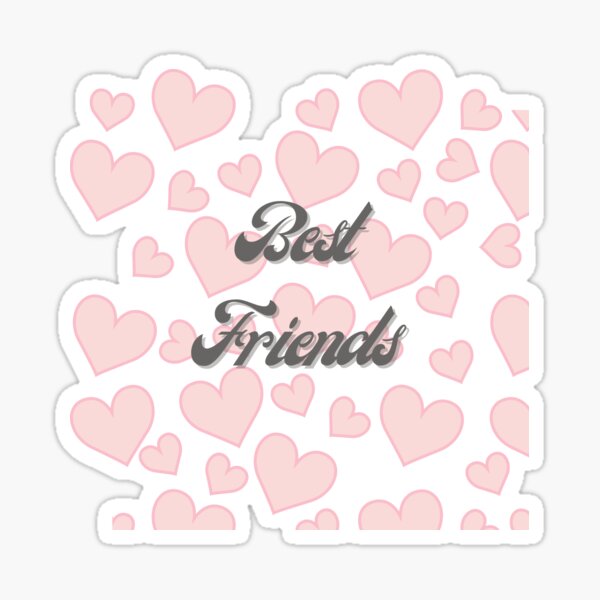 "Best Friends pink hearts" Sticker for Sale by Shir-designs | Redbubble