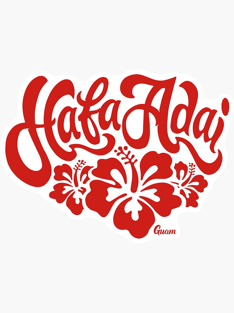 "Hafa Adai Hibiscus GUAM Red Sticker" Sticker for Sale by ...