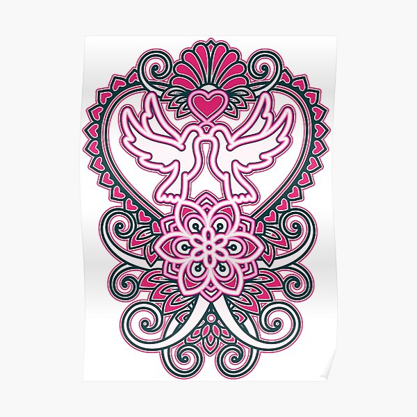"3D Layered Mandala - Love Dove" Poster by hichametta | Redbubble