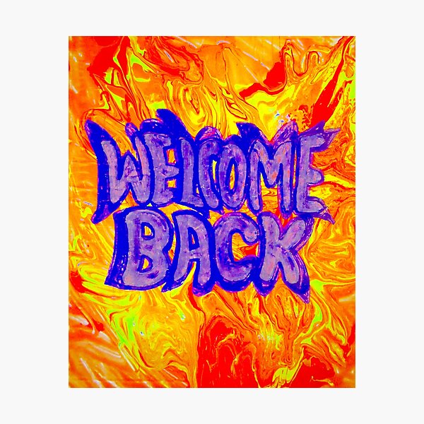 "WELCOME BACK, Red And Yellow Painting, under UV light " Photographic ...