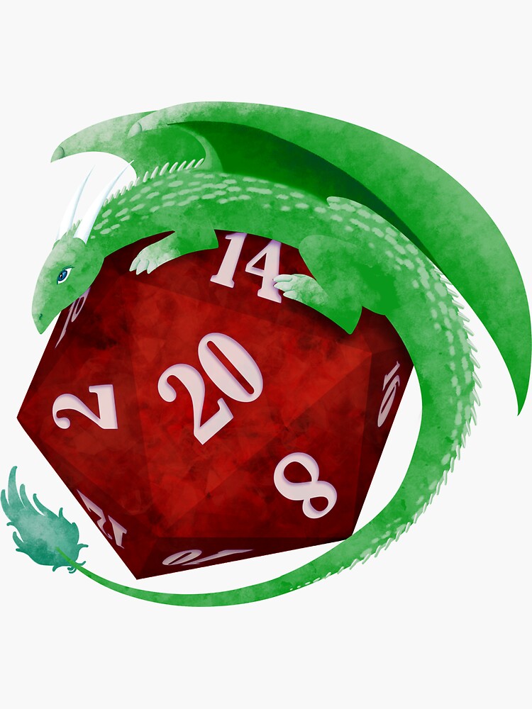 "D20 Dragon" Sticker by ToniJdotcom | Redbubble