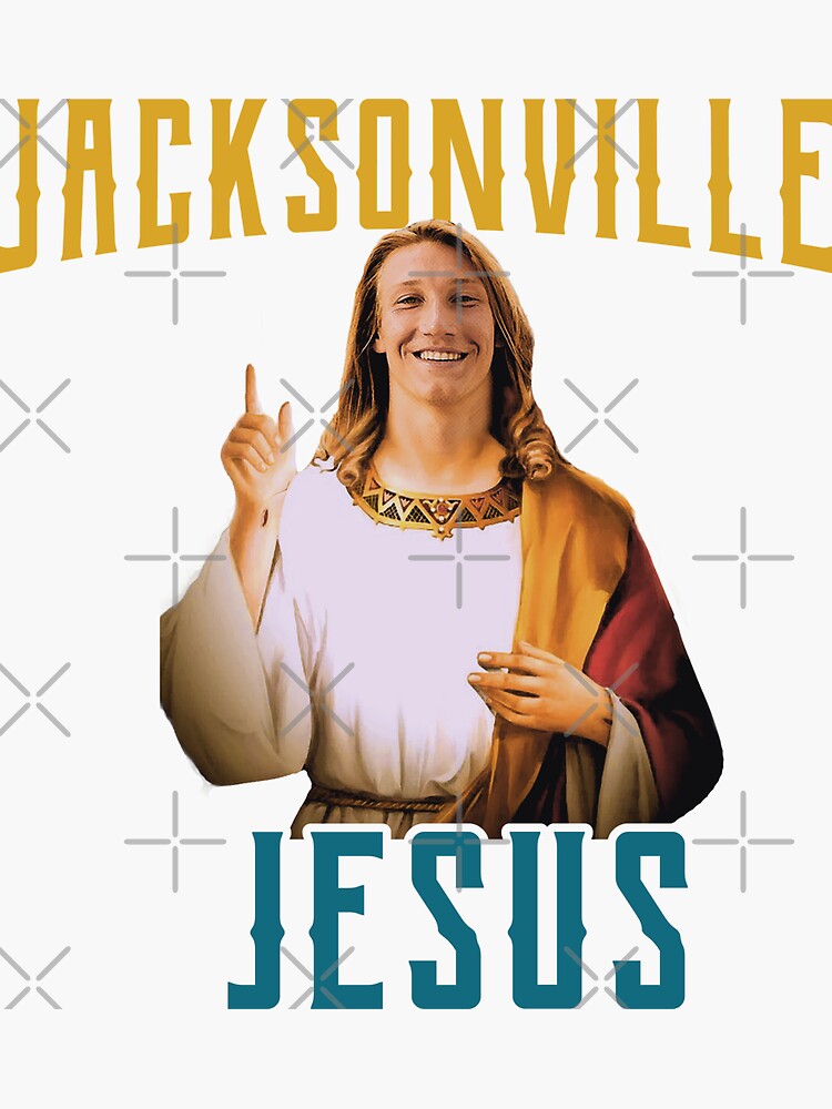 "Jacksonville Jesus Trevor Lawrence" Sticker for Sale by immortalent ...
